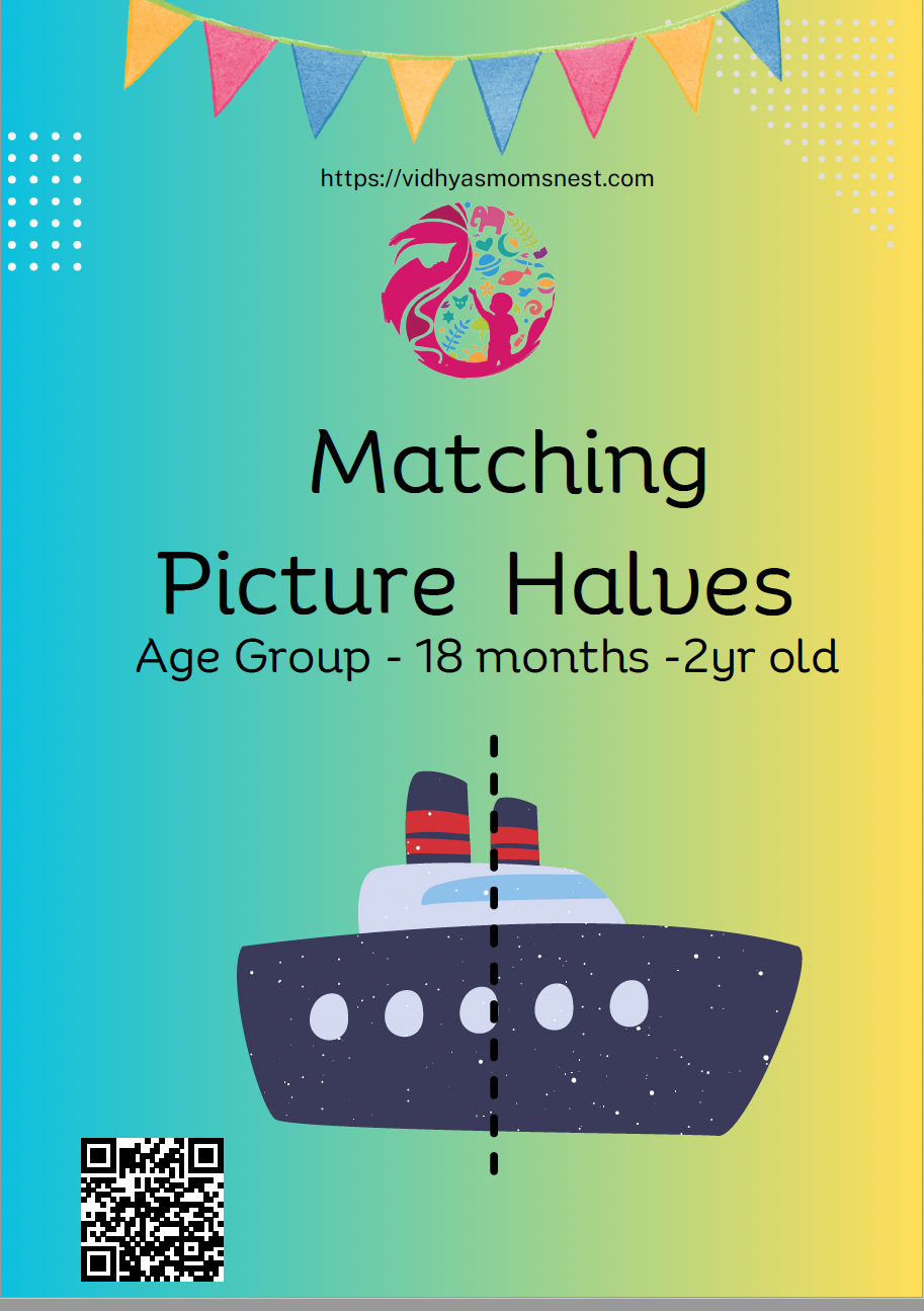Matching Halves Activity - Vidhyas MomsNest